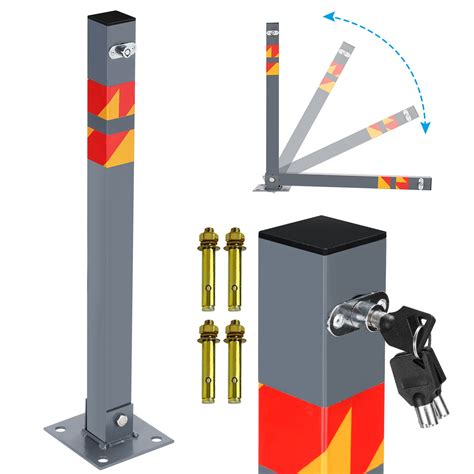 Barrière De Parking 1x Poteau De Parking Avec 3 Clés Poteau Parking Barrière Verrouillable