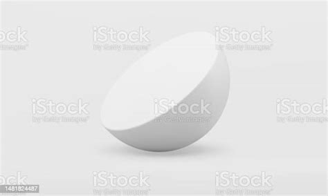 흰색 3d 세미 구 장식 요소 그림자 현실적인 벡터 일러스트 레이 션이 있는 동적 기하학적 형태 3차원 형태에 대한 스톡 벡터 아트 및 기타 이미지 Istock