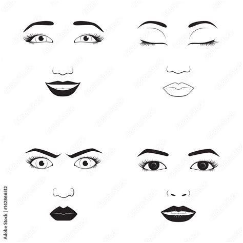 Girl Emotion Face Cartoon Vector Illustration And Woman Emoji Icon Cute