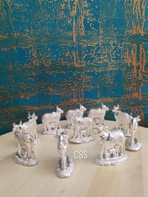 Set Of 10 Gomata Statues In German Silver For Return Ts Czy001gs