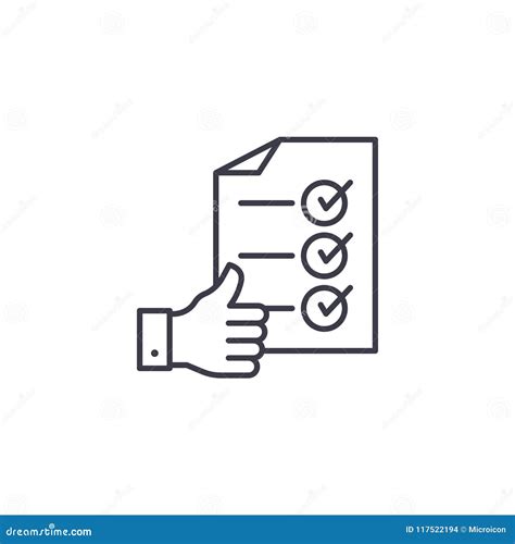 Successful Completion Linear Icon Concept Successful Completion Line