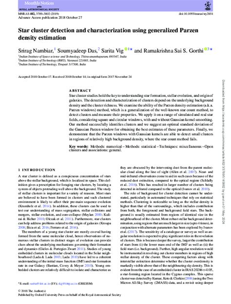 Pdf Star Cluster Detection And Characterization Using Generalized