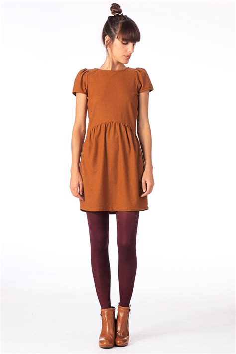 Dress Lucky Guy Cognac Robe Chasuble Femme Robe En Laine Pret à