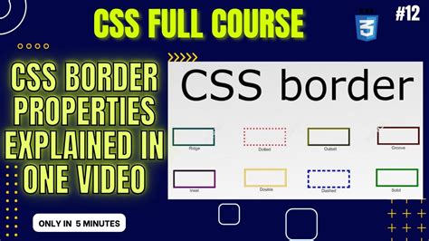 Border Width Style Color In Css3 Tutorial In Hindi Part 1 Class