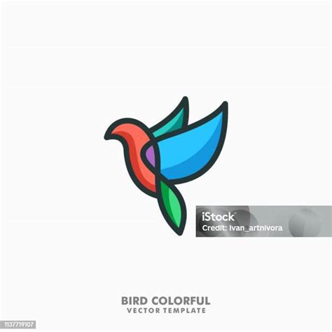새 다채로운 선화 일러스트 레이 션 디자인 벡터 디자인 서식 파일 새에 대한 스톡 벡터 아트 및 기타 이미지 새 개념 곡선 Istock