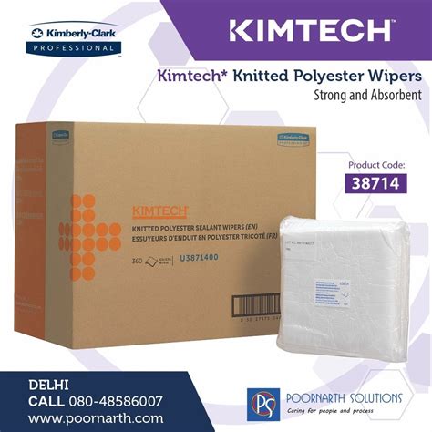Kimberly Clark Kimtech Knitted Polyester Wiper Flat Sheet White