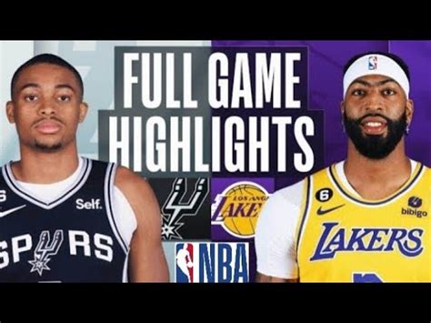 Los Angeles Lakers Vs San Antonio Spurs Jan 25 Full Game Highlights 2022 23 Nba Season