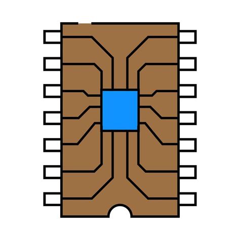 Ic Chip Electronic Component Icon Color Illustration 49826824 Vector