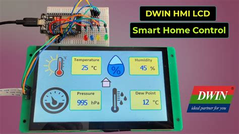 Smart Home Controller Using Dwin Hmi Lcd Display And Esp32 Display Bme280 Reading And Control