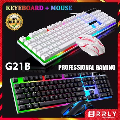 Jual Mouse Keyboard Gaming SET Kabel G21B Mechanical Led RGB Keyboard Laptop USB Cable Keyboard
