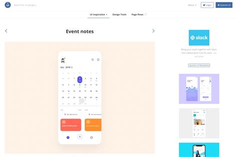 Event Notes UI Movement Awwwards