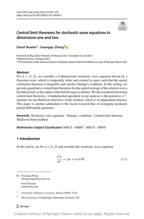 Central Limit Theorems For Stochastic Wave Equations In Dimensions One