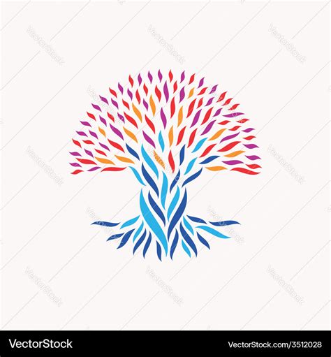Unity Abstract Tree Concept Royalty Free Vector Image