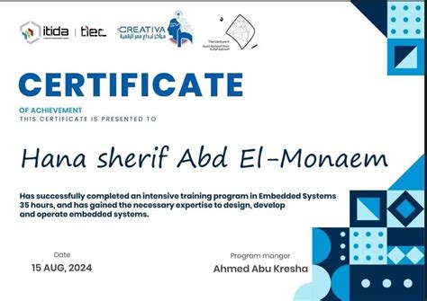 Hana Sherif On Linkedin Embeddedsystems Training Creativahub Benisuef Learningjourney