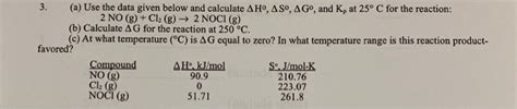 Solved A Use The Data Given Below And Calculate AHO Chegg