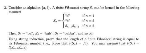 Solved 3 Consider An Alphabet Ab A Finite Fibonacci