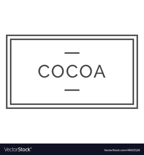Cocoa Stroke Text Label Royalty Free Vector Image