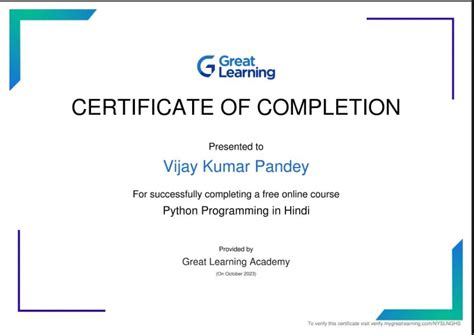 Vijay Kumar Pandey On Linkedin I M Very Glad To Share That I Have Completed My Online Course For