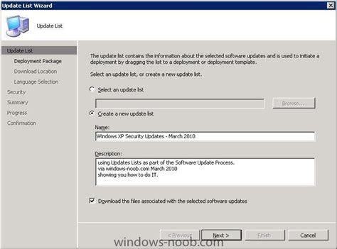 Using Update Lists When Deploying Monthly Updates Software Update Point Windows