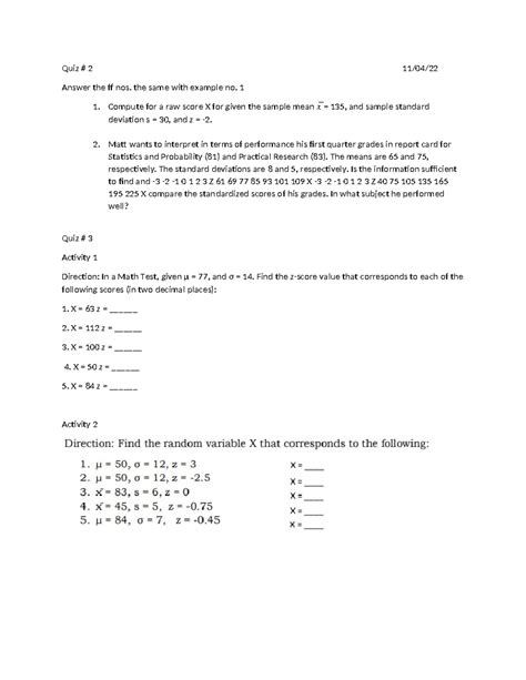 Quiz 2 3 Okay Quiz 2 1104 Answer The Ff Nos The Same With