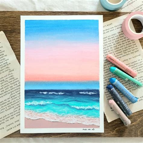 Seascape With Oil Pastels