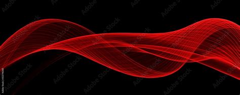 Abstract Red Wave Curve Smooth On Black Design Modern Luxury Technology Background Illustration