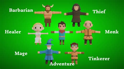 Low Poly Adventure Character Pack Update Fbx Unity Unreal Glb