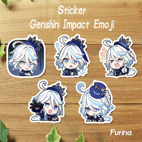 Genshin Impact Emoji 貼紙乙烯基貼紙套裝 Genshin Fontaine 角色 Furina 貼紙 蝦皮購物