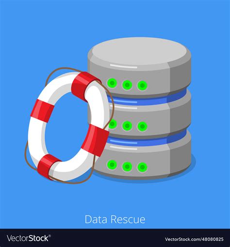 Database Sql Storage Rescue Technology Concept Vector Image