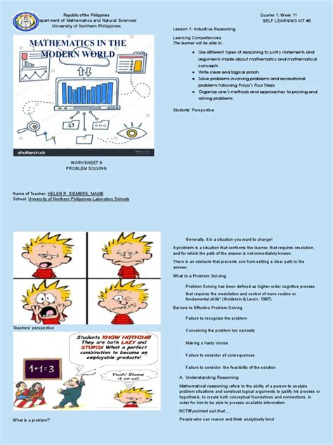 Mmw Worksheet 31 Problem Solving Inductive Pdf Inductive Reasoning Reason