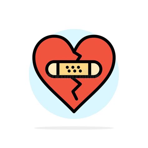 Broken Emotions Forgiveness Heart Love Abstract Circle Background Flat Color Icon Stock