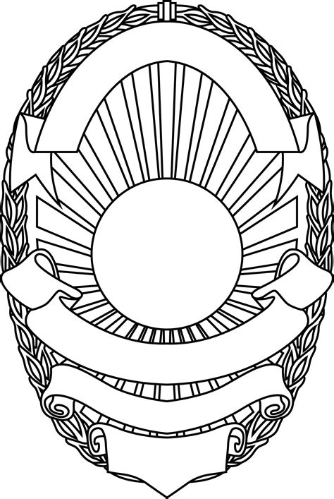Artstation Blank Police Badge 22 Vector File Black White Vector