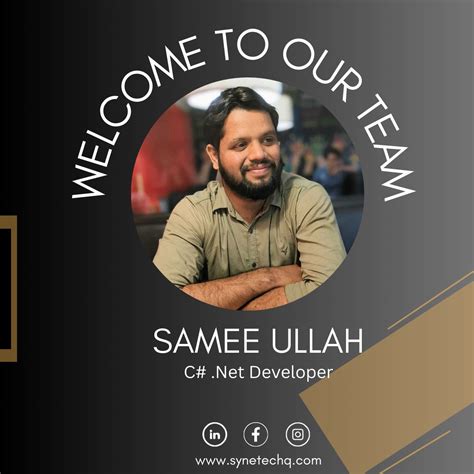 Synetechq On Linkedin Welcomesameeullah Csharpmagic Techteamjoy Synetechq