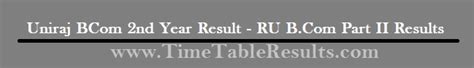 Uniraj Bcom 2nd Year Result 2022 Uor Bcom Part Ii Results