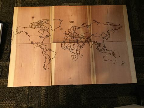 Beautiful Map Of The World Burned Into Scrap Wood Make Map Art Projects Map Map Art