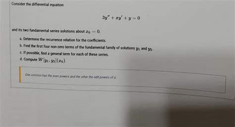 Solved Consider The Differential Equation 3