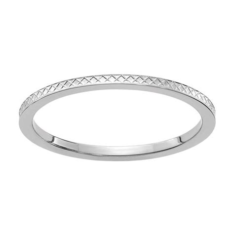 Stackable Expressions 14 Karat White Gold 12mm Criss Cross Pattern