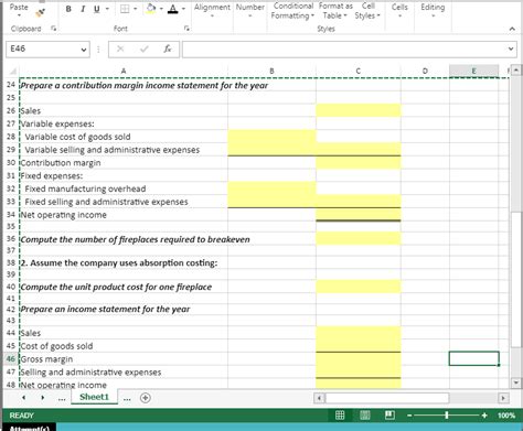 Solved All Answers Must Be In Excel Formula Format