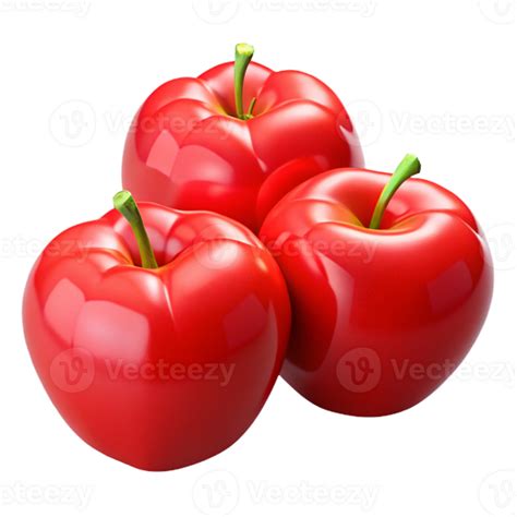 3d Render Of Shiny Red Apples 53811798 Png