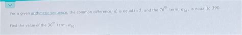 solved for a given arithmetic sequence the common
