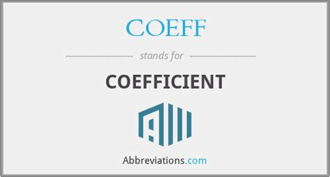 What Is The Abbreviation For Coefficient