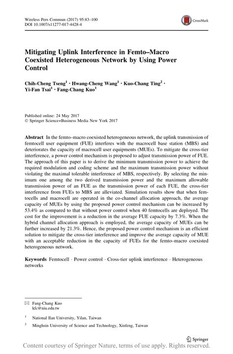Mitigating Uplink Interference In Femtomacro Coexisted Heterogeneous