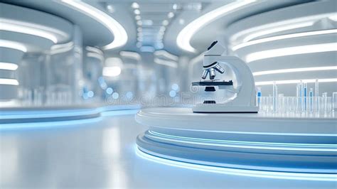 Scientists Conduct Experiments In A Well Equipped Laboratory Featuring Microscopes And Glassware