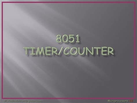 Timer And Counter In 8051 Microcontroller Pdf