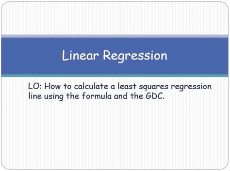Maths Igcse E11 82 Linear Regression Using Gdc