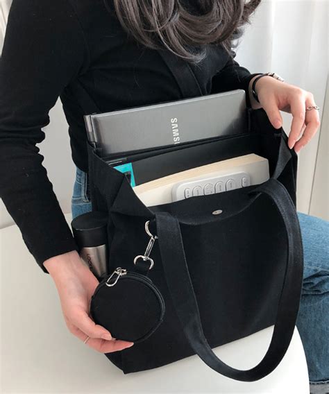 데일리바인 당일발송 2col 스퀘어 무지 남녀공용 숄더백 캔버스 여행가방 보조가방 아이팟 원형 파우치 키링 학생 학원가방