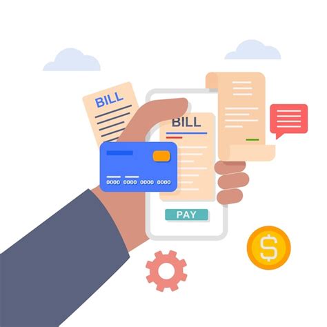 Premium Vector Hand Holding Mobile With Paying Bills Invoice Payment