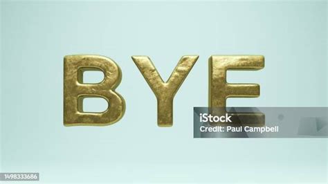 Golden Bye 타이프스크립트 타이포그래피 솔리드 골드 단어 텍스트 기호 3d 굵게 0명에 대한 스톡 사진 및 기타 이미지 0명 3차원 형태 개념 Istock