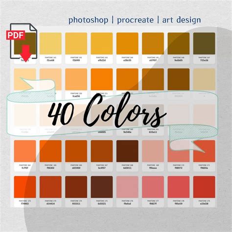 40 Color Palette Swatches Pdf Hex Code Instant Download Procreate