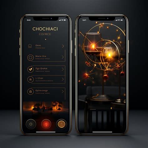 Premium AI Image Mobile App Of Cocktail Lounge Chic And Glamorous Concept Design Stylish An